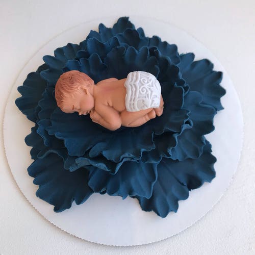 Angel Baby Shower Cake Topper Boy Angel Baby on Flower Cake - Etsy