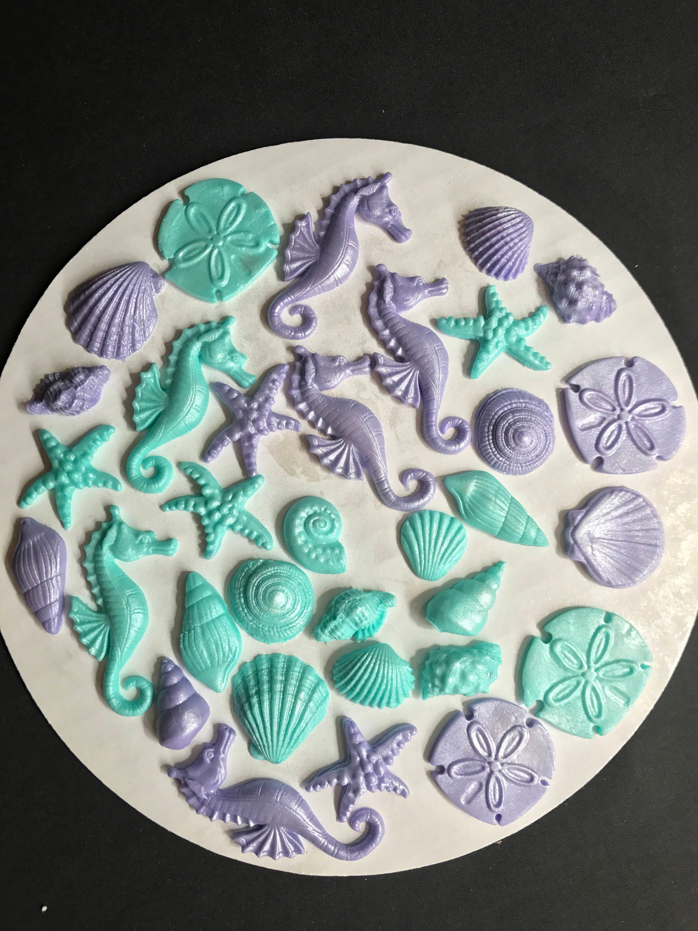 Fondant sea shell cake topper 30pcs star fish cake pop toppers | Etsy