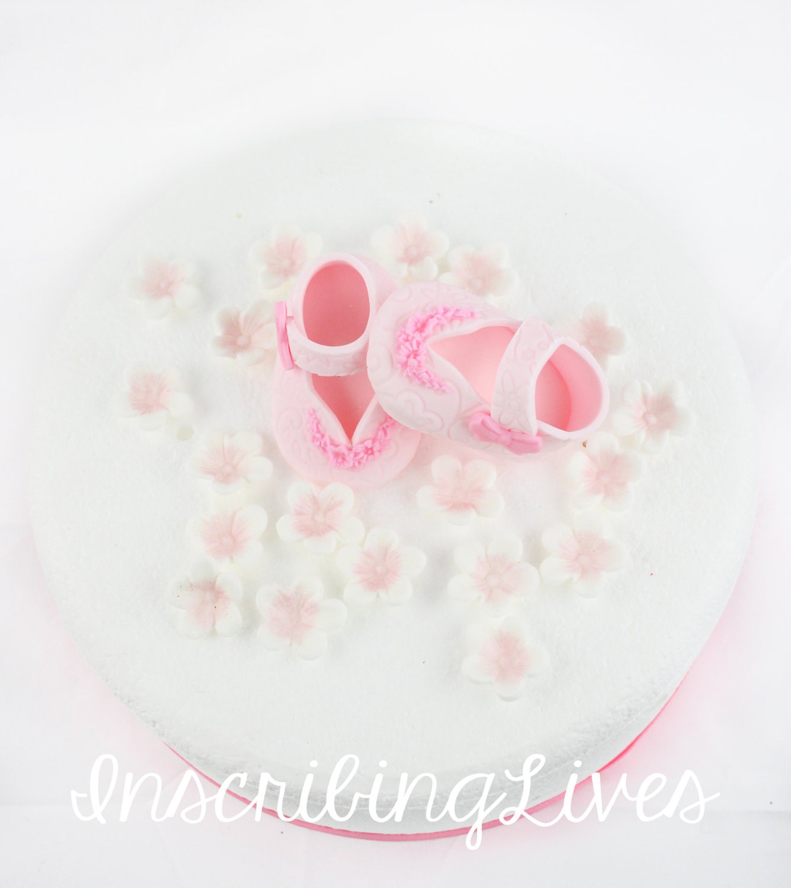 Pink Christening Cake Topper Girl 20pcs Baby Shoes Cake Topper - Etsy