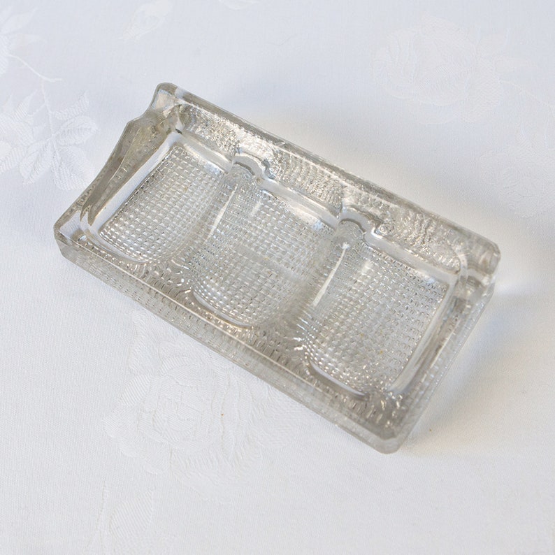 Vintage Glass Desk Tidy / Ink Well - 3 Sections & Pen Rest - Etsy
