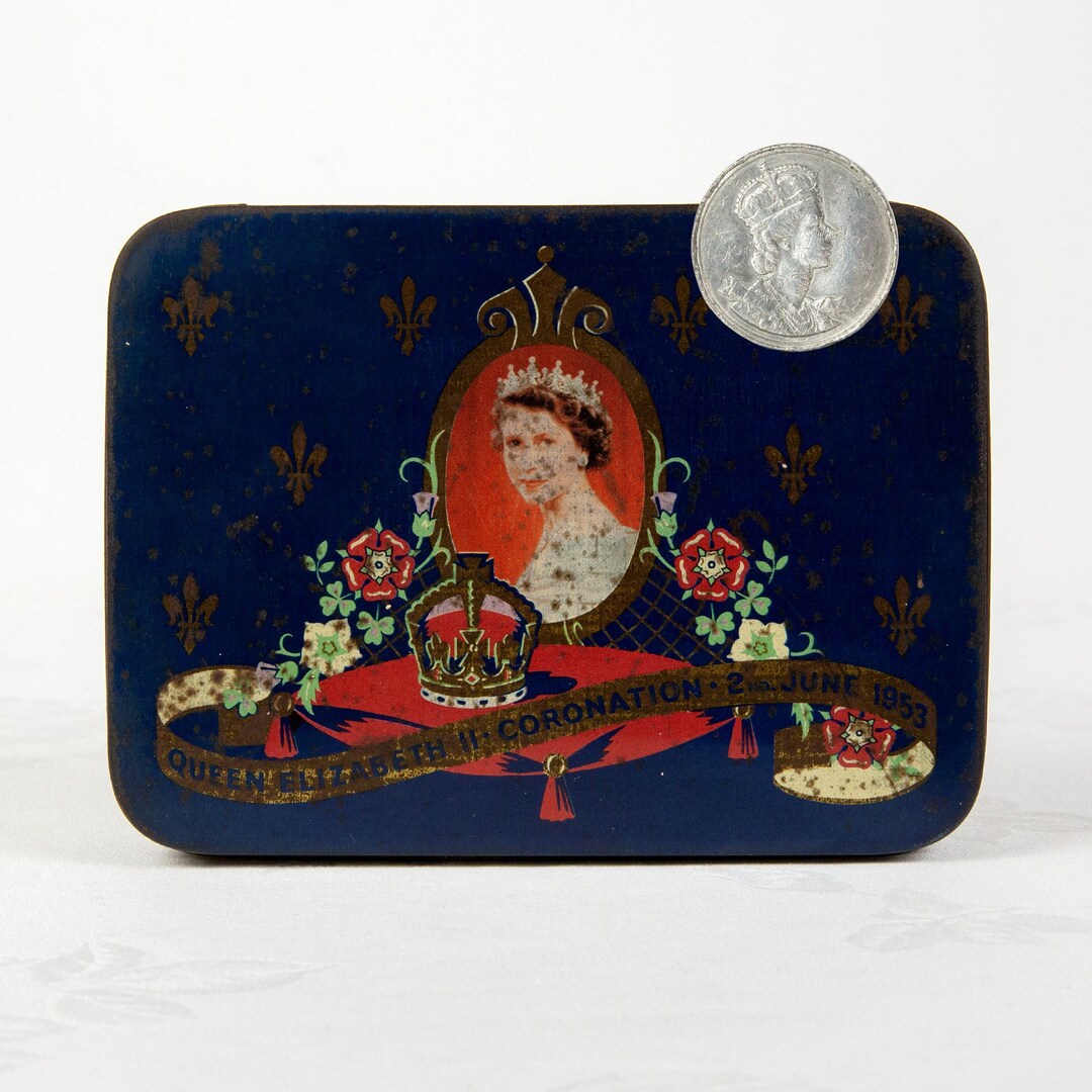 Vintage 1953 Queen Elizabeth Coronation Cadbury Bros Tin With Butlin ...