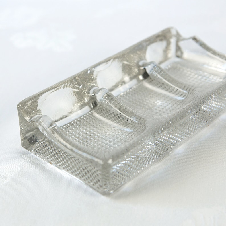 Vintage Glass Desk Tidy / Ink Well - 3 Sections & Pen Rest - Etsy
