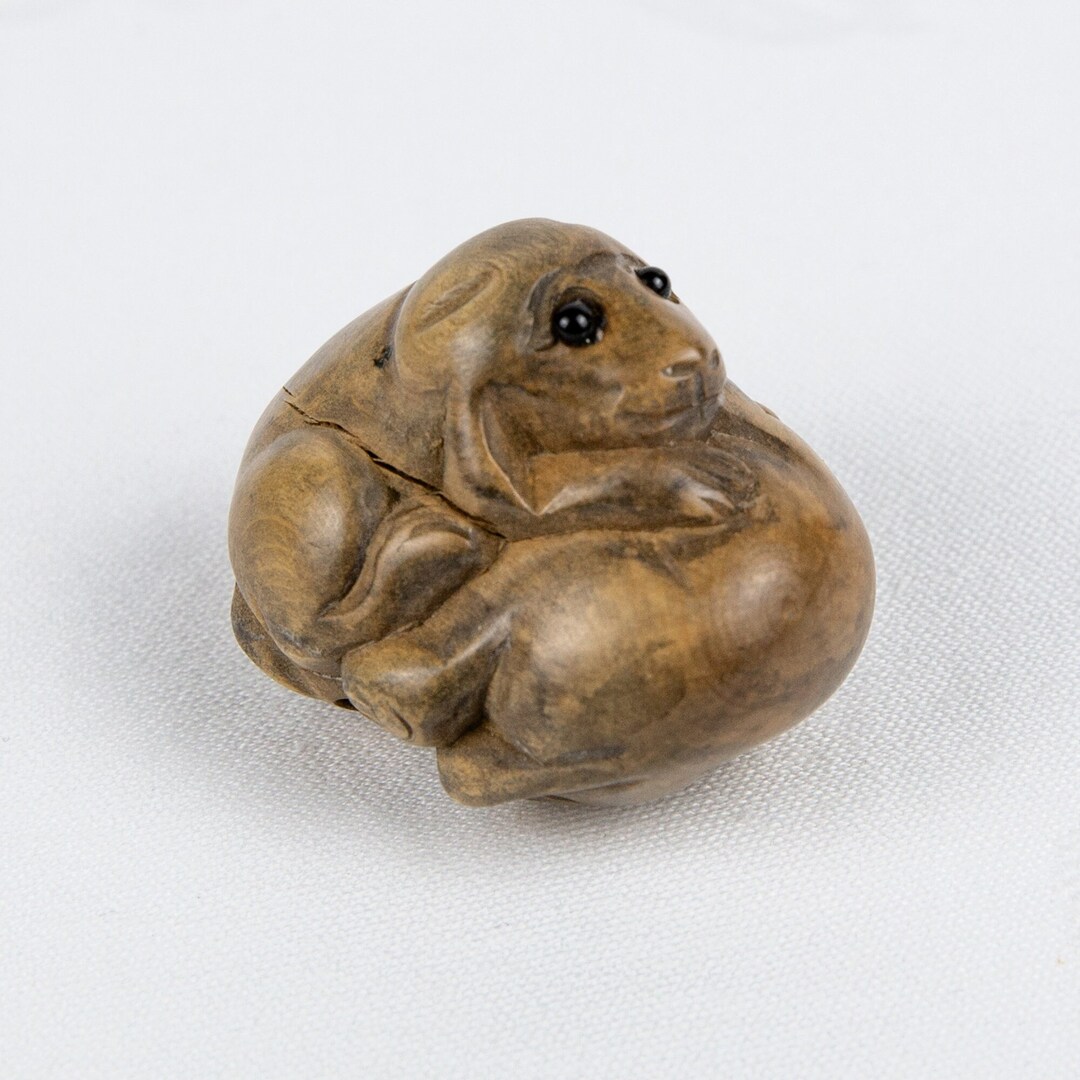 Japanese Zodiac Netsuke Baby Dogs Puppies Hand Carved Boxwood - Etsy