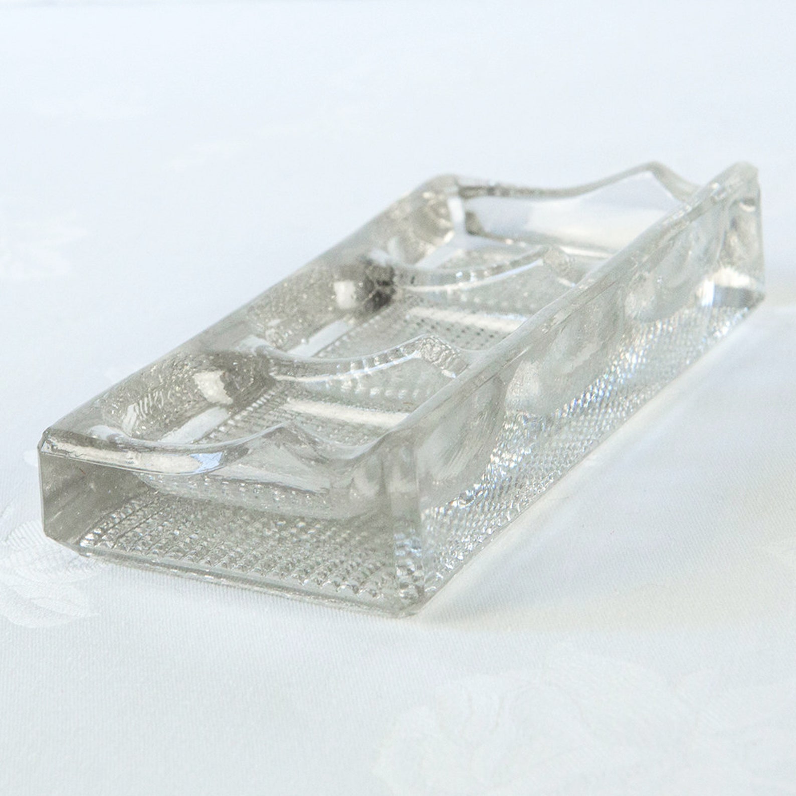 Vintage Glass Ink Well 3 Sections & Pen Rest | Etsy