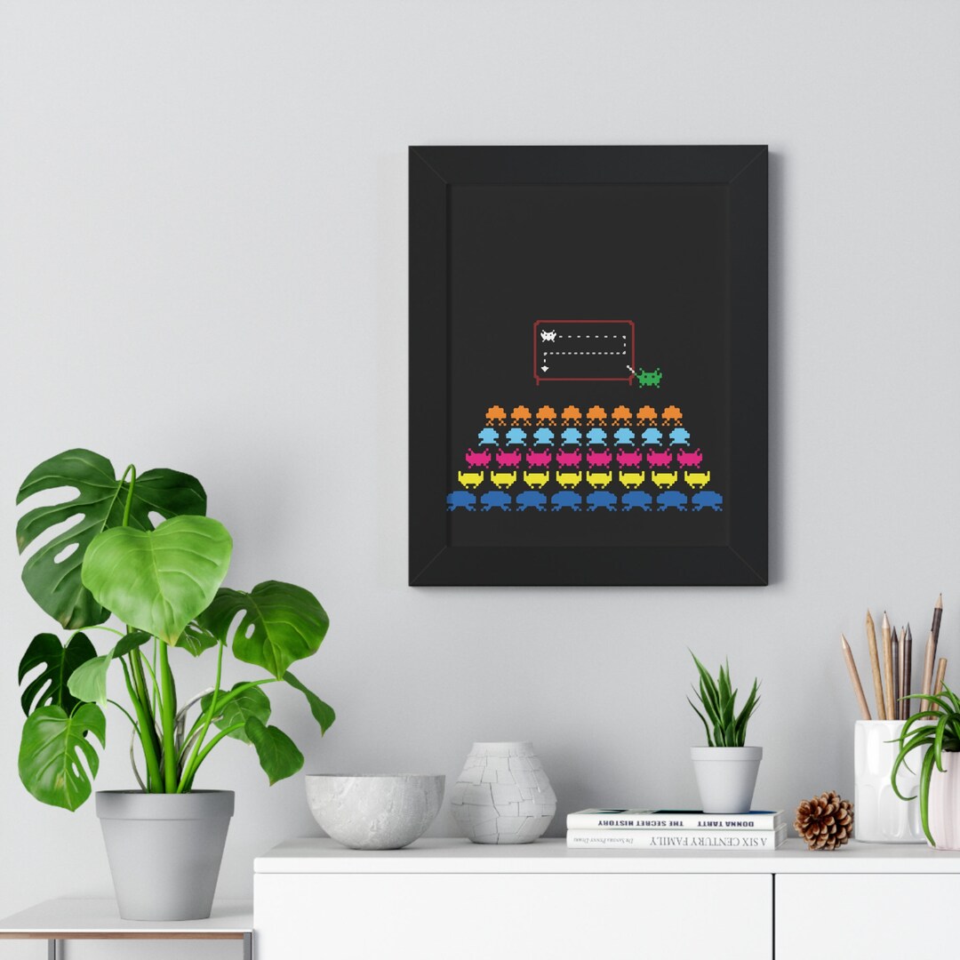 Space Invader Classroom 8bit Artwork Framed Print - Etsy