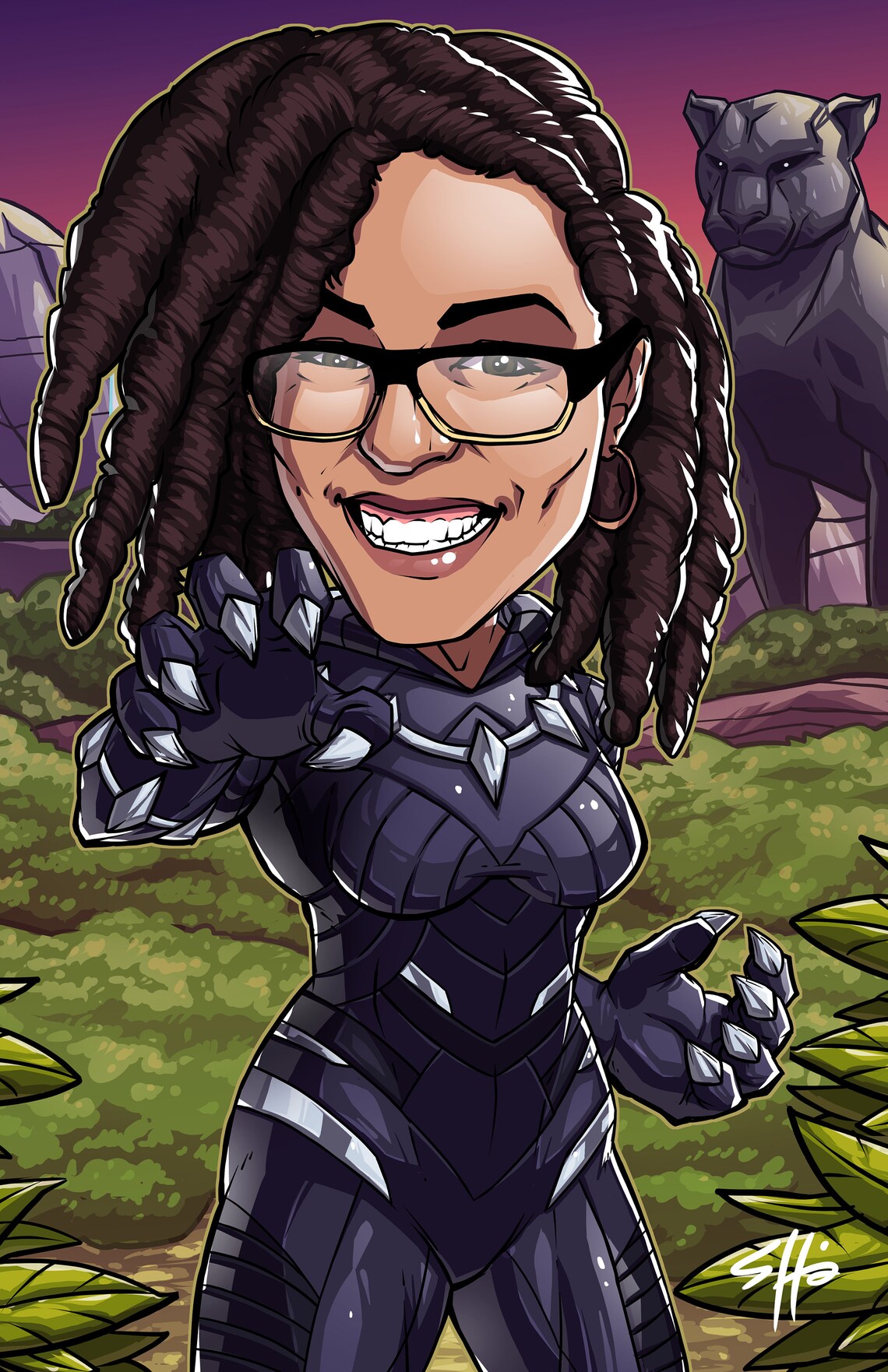 Be the Hero: Lady Panther Custom Art Cartoon Superhero - Etsy Hong Kong