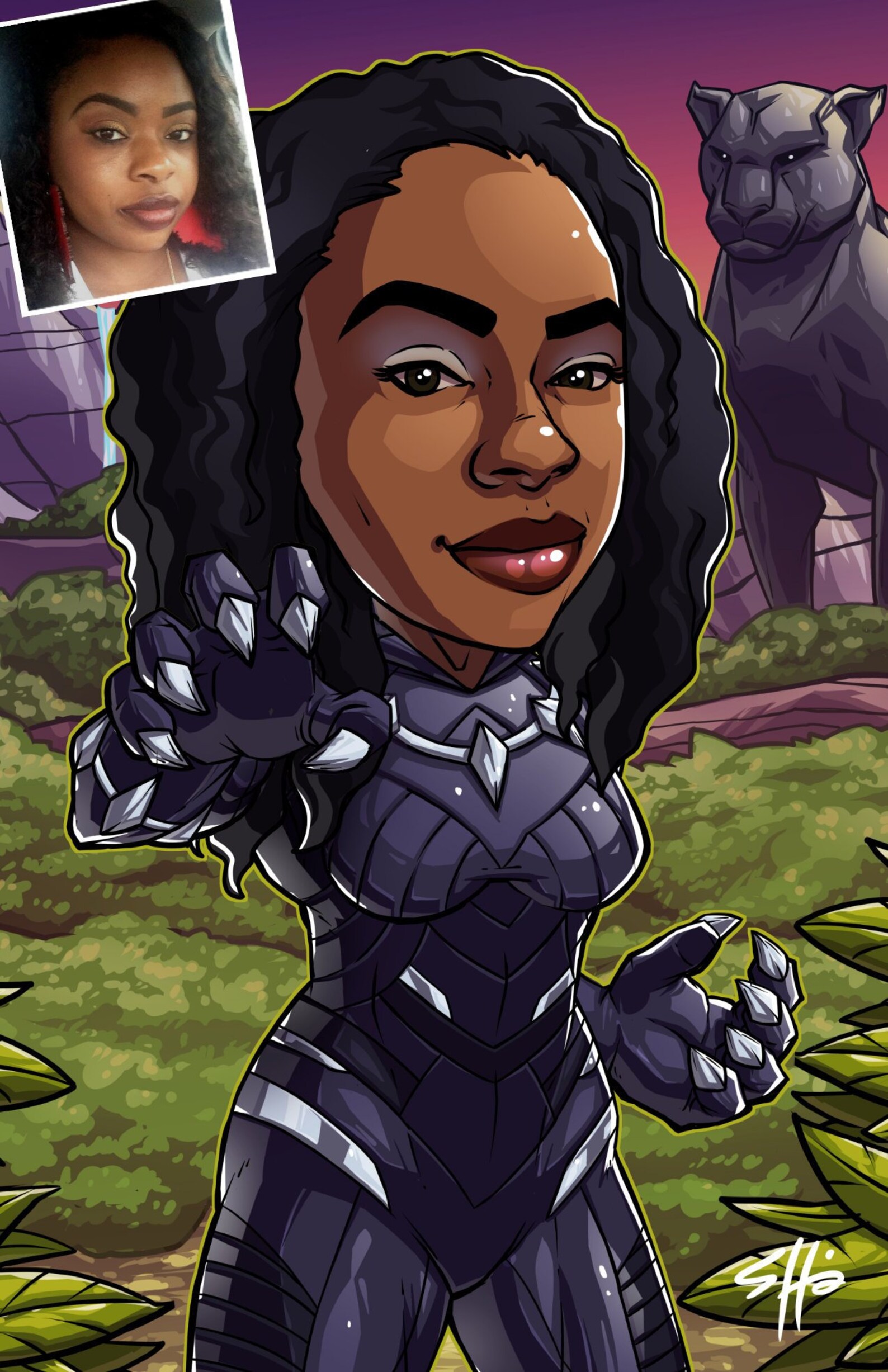 Be the Hero: Lady Panther Custom Art Cartoon Superhero - Etsy Hong Kong