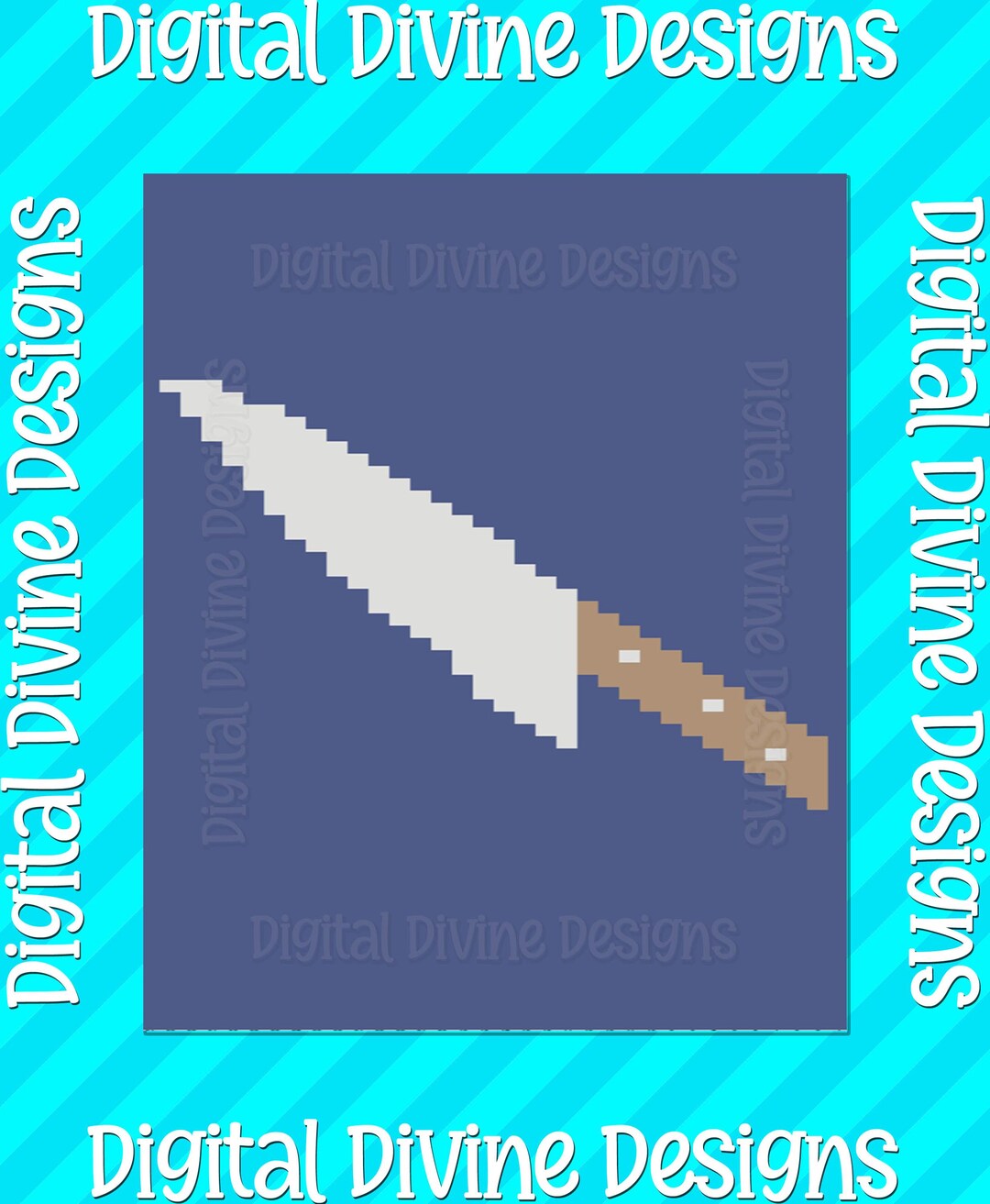 Chef's Knife Blanket Pattern: Chunky Finger Knit (digital Download) - Etsy