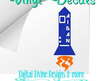 Rocket ship decal | Etsy