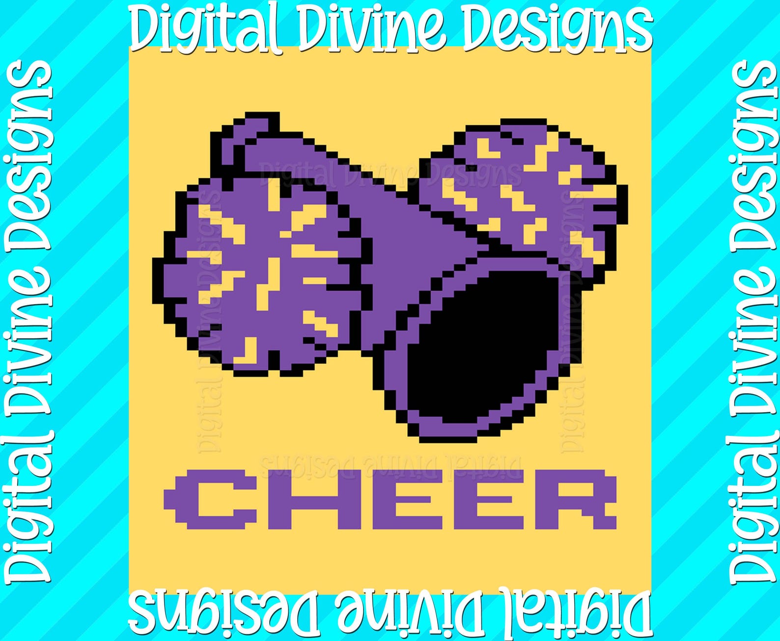 Cheer Megaphone Blanket Pattern: Purple and Gold (digital Download) - Etsy