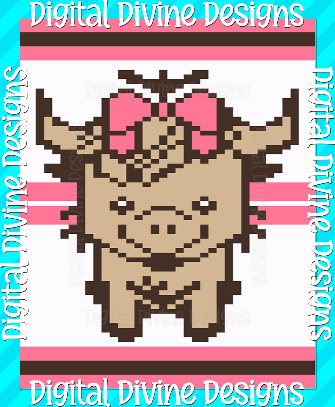 Highland Cow Baby Girl Graphic Pattern for Chunky Finger Knit Blanket ...