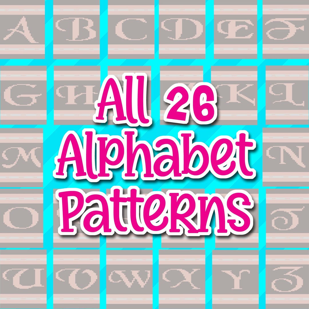 Bulk Deal All 26 Cute Calligraphy Letter Graphic Patterns Chunky Finger ...