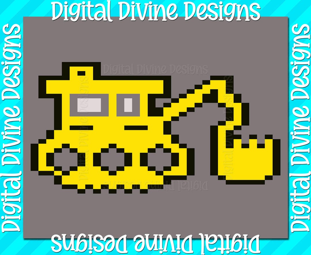 Digger Excavator Graphic Pattern for Chunky Finger Knit Blanket Digital ...