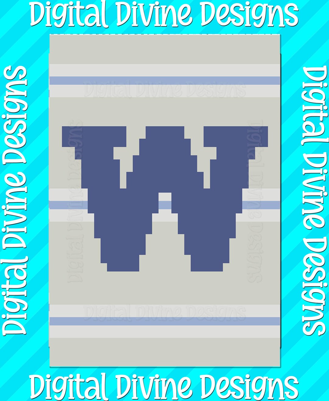 Personalized Letter 'W' Chunky Knit Blanket Pattern (digital Download ...