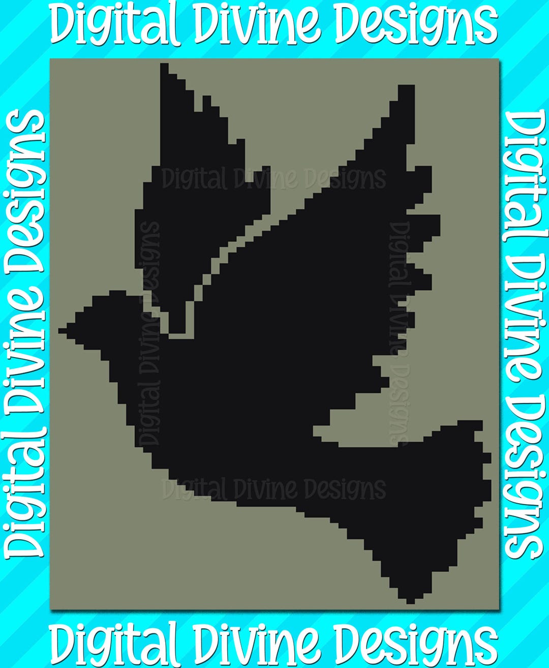 Dove Graphic Pattern for Chunky Finger Knit Blanket Digital Download ...