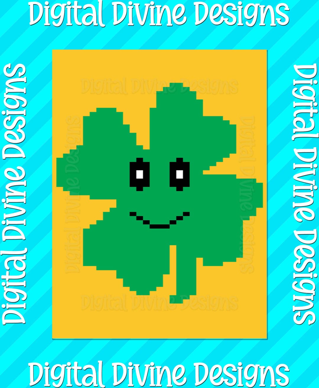 Happy 4 Leaf Clover Blanket Pattern: Chunky Finger Knit (digital ...