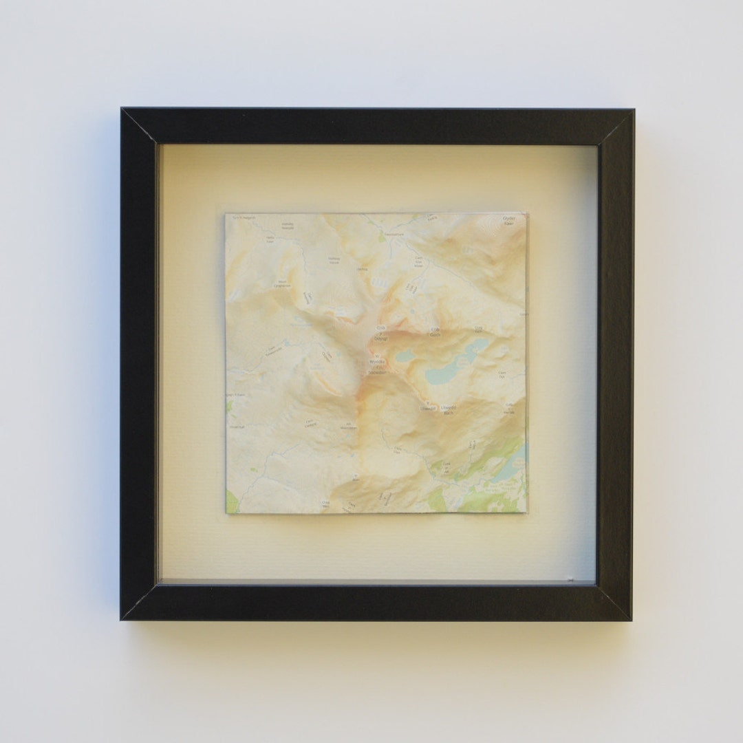 Snowdon, 3D Map, Framed Relief Map, Topography, Mountain, Yr Wyddfa ...