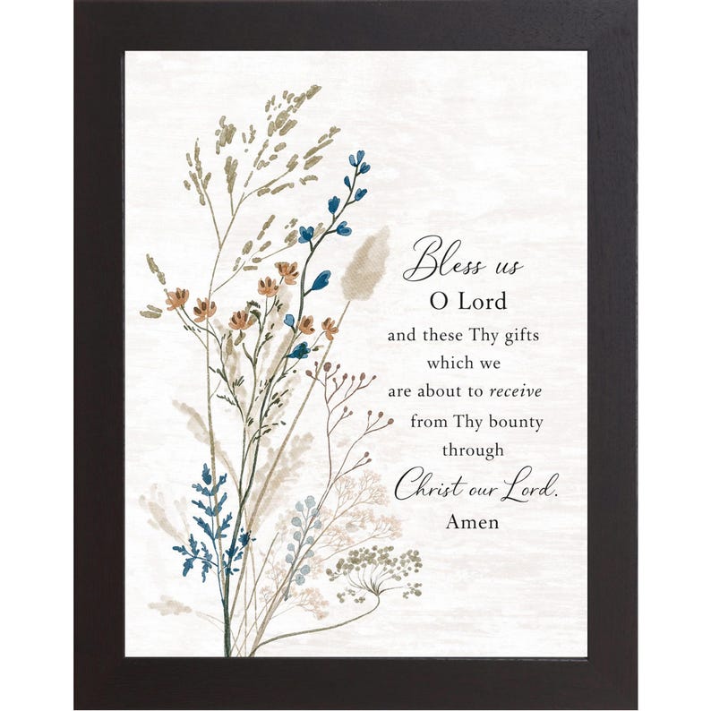 Bless Us O Lord Wall Art – Catholic Meal Prayer Wildflower Floral Gift ...