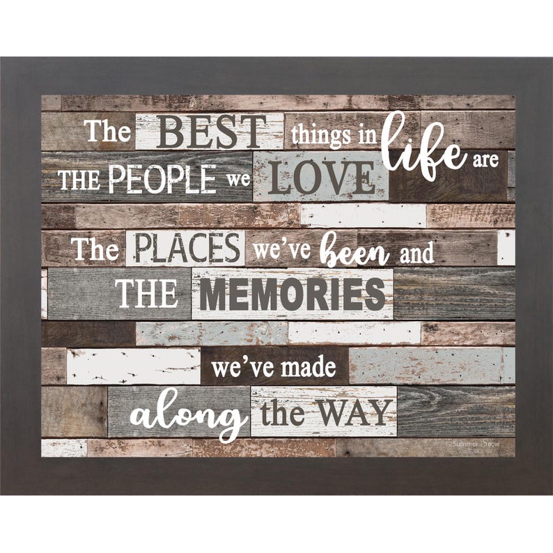 The Best Things in Life Wall Art – Inspirational Quote Decor (gray ...