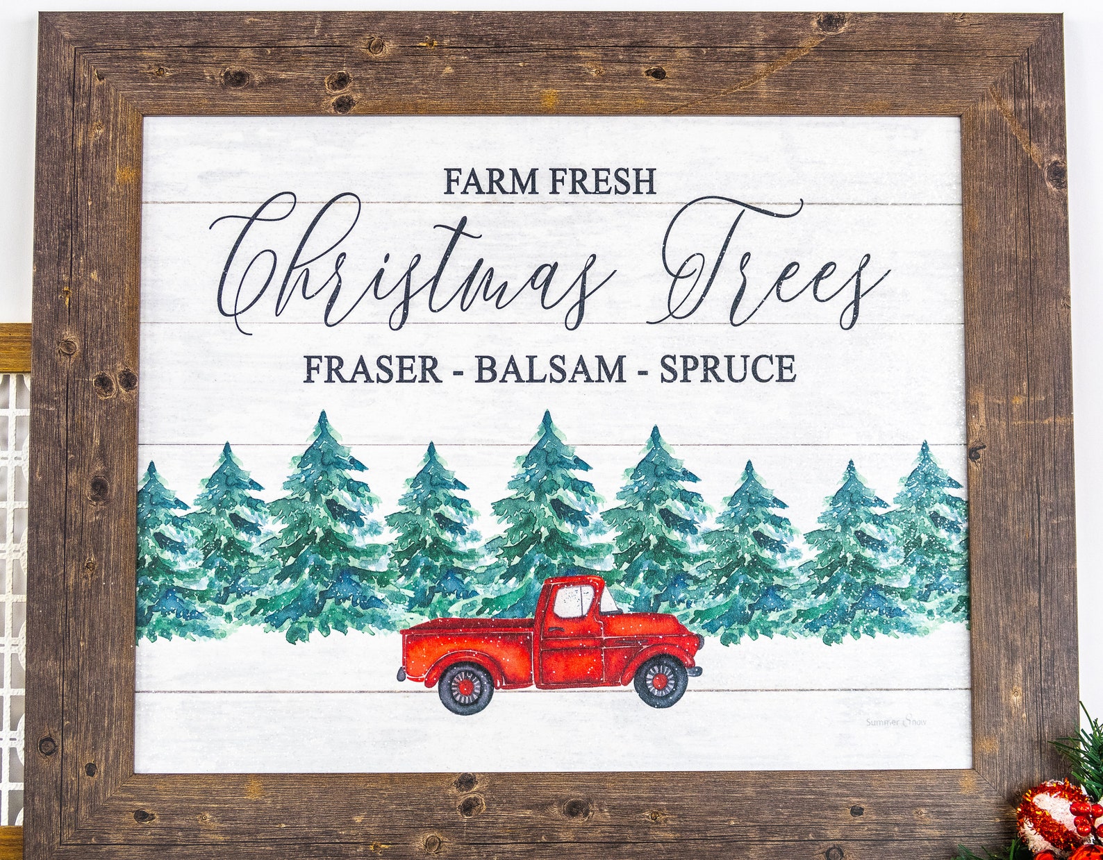 Farm Fresh Christmas Trees Red Farm Truck Picture SS88 - Etsy