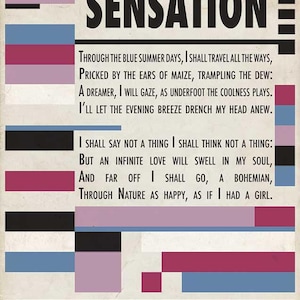 Poster Poetry Arthur Rimbaud Sensation - Print Poster French Poet Poem ...