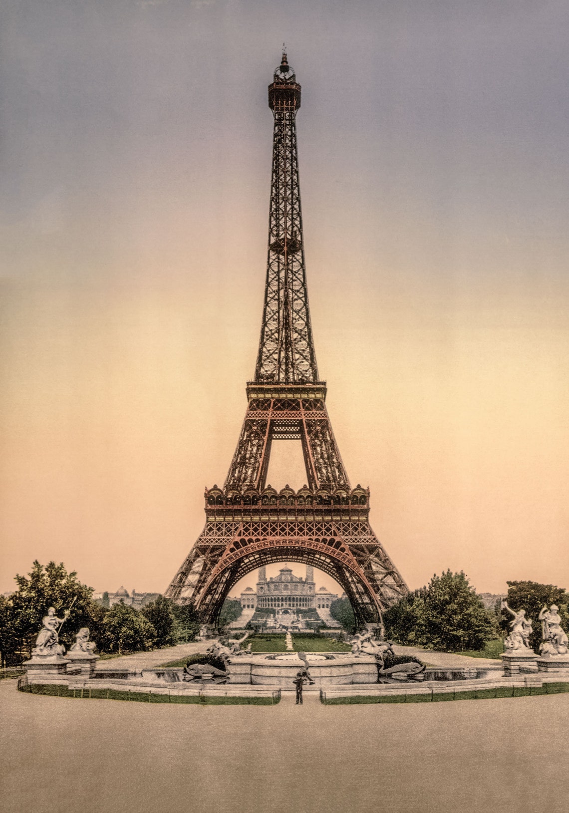 Old Eiffel Tower Print Paris 1900 Vintage Poster Retro - Etsy