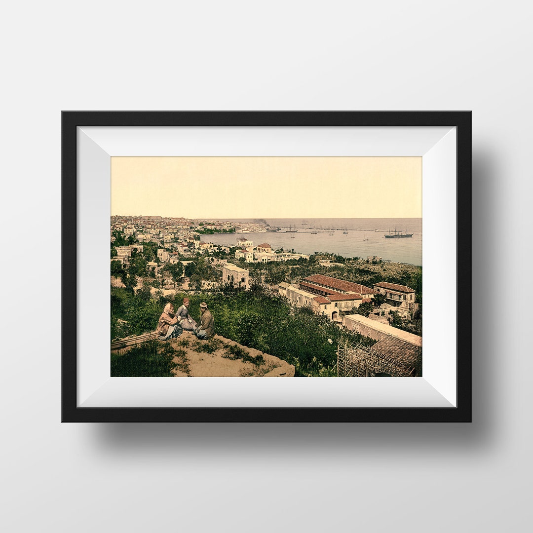 Antique Photo Beirut Lebanon - Panoramic View Vintage Poster ...