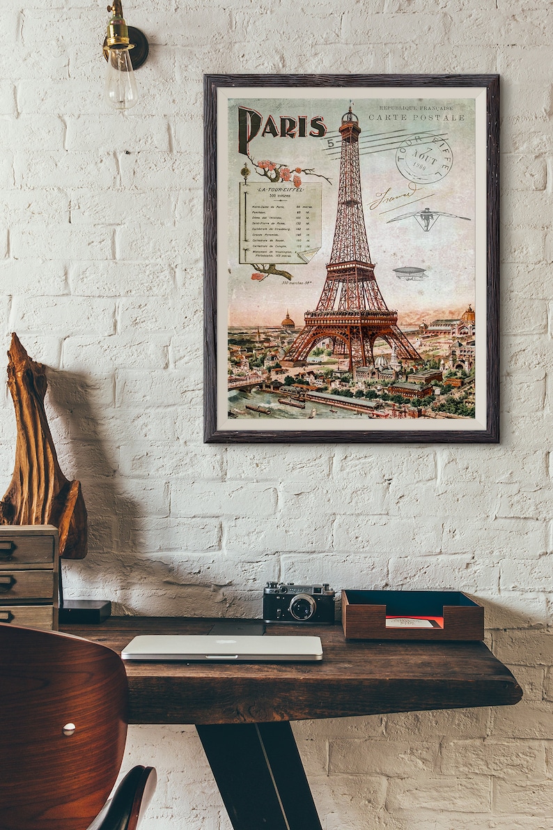 Affiche Vintage Paris 1900 - Affiche Tour Eiffel Belle Epoque ...
