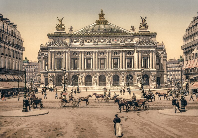 Old Paris Print Opera Garnier - Image 1900 Vintage Poster Retro ...