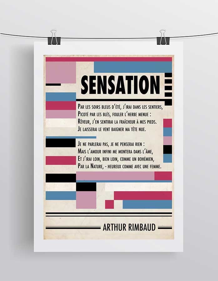 Poster Poetry Arthur Rimbaud Sensation Print Poster French - Etsy