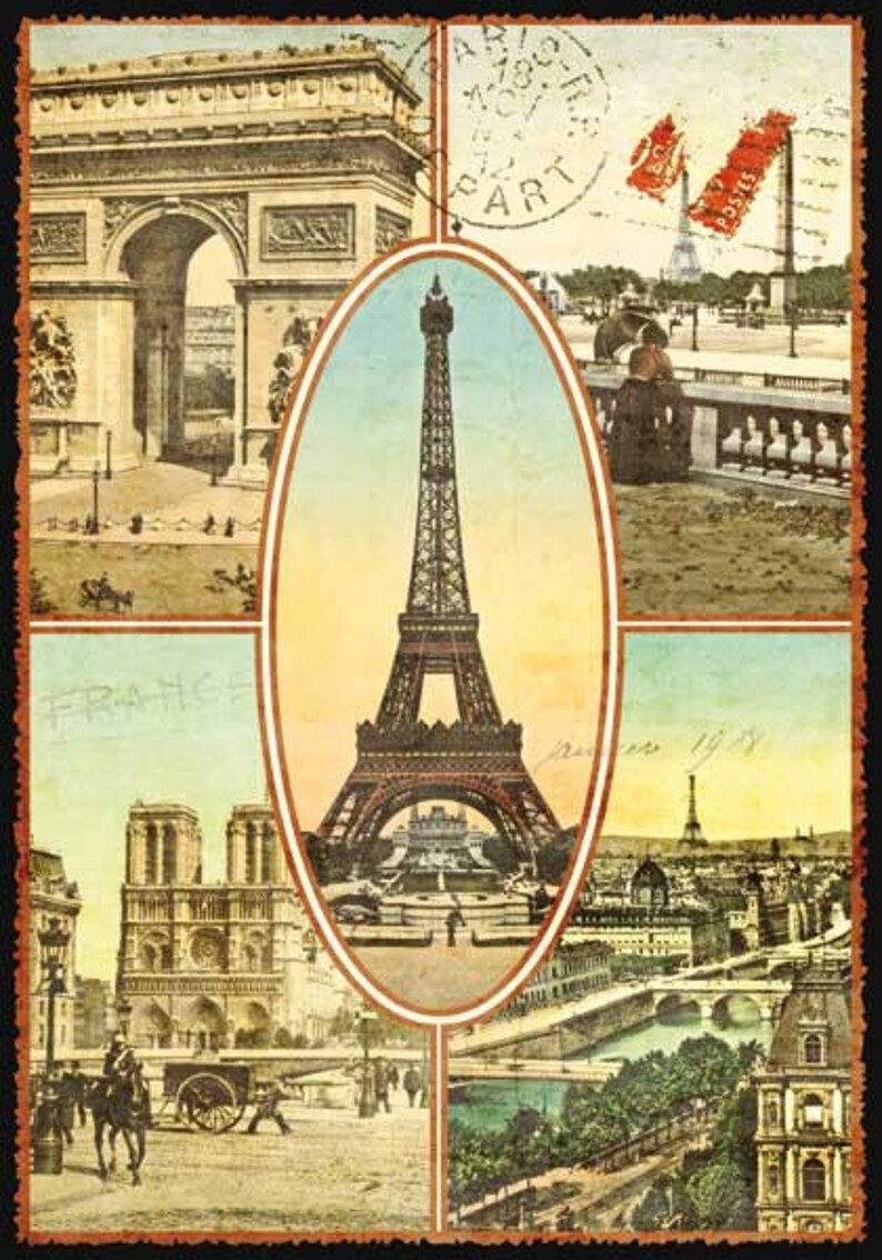 Set of 50 different postcards of Paris Vintage Old Fashion | Etsy