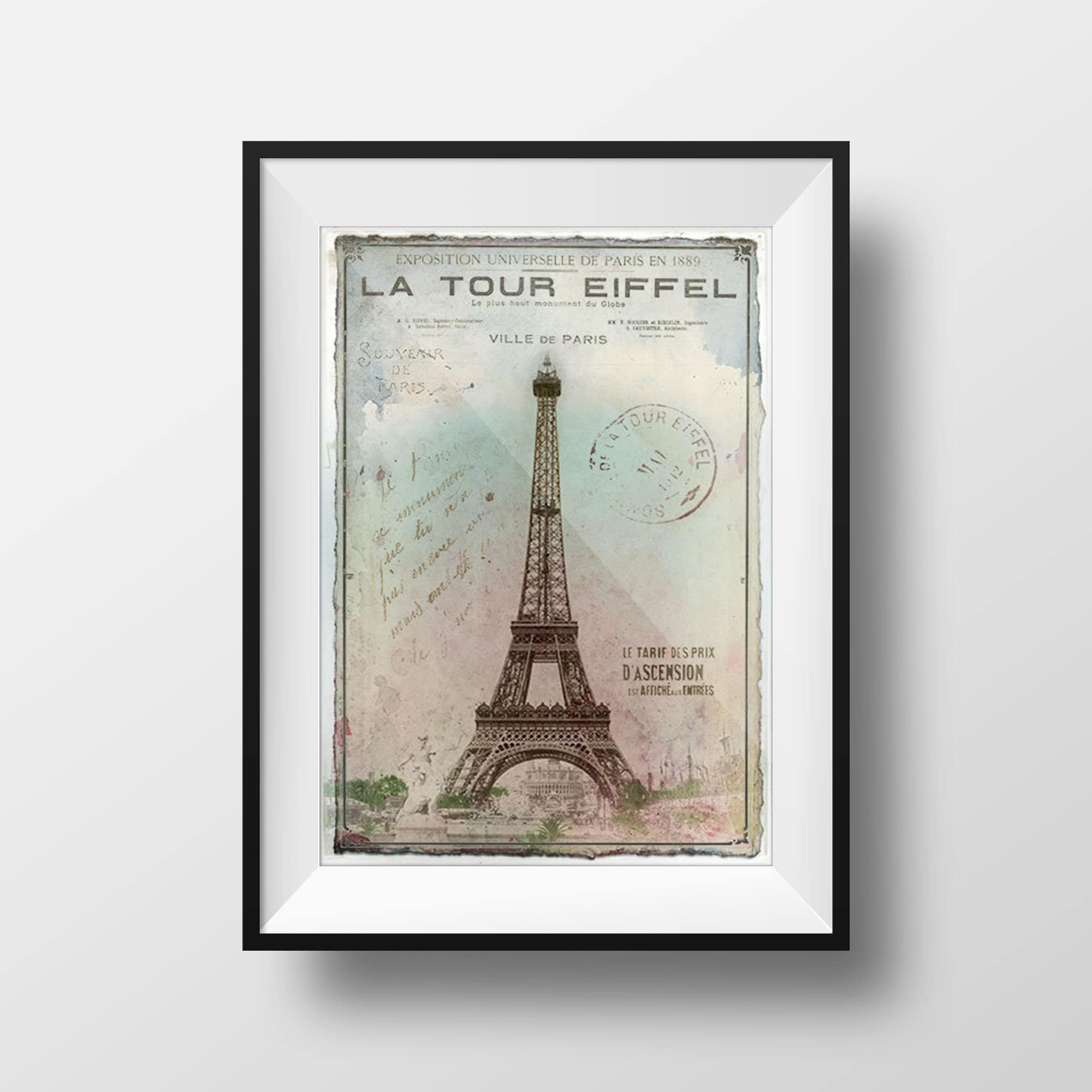 Print Eiffel Tower Paris 1900 Exposition Universelle - Paris Belle ...