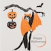 Halloween Bat Cat Letterpress Card | Halloween Cards Handmade - Etsy