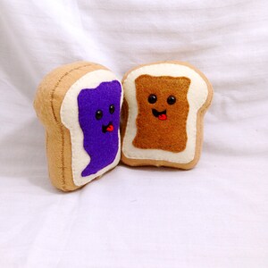 Kawaii Peanut Butter and Jelly Toast Plush Set - Etsy