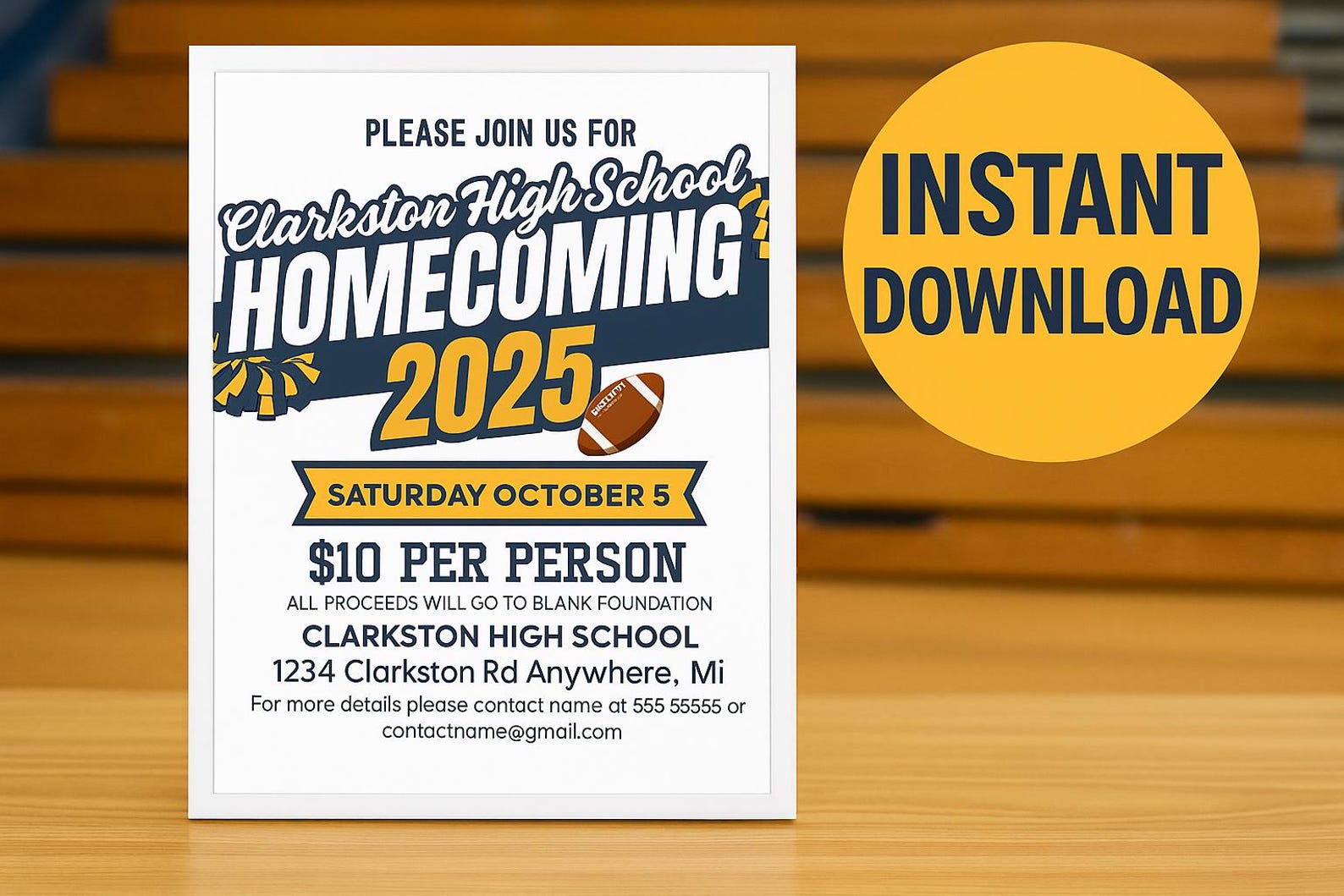 Editable Homecoming Flyer Template: School Event, PTO Fundraiser (8.5 ...