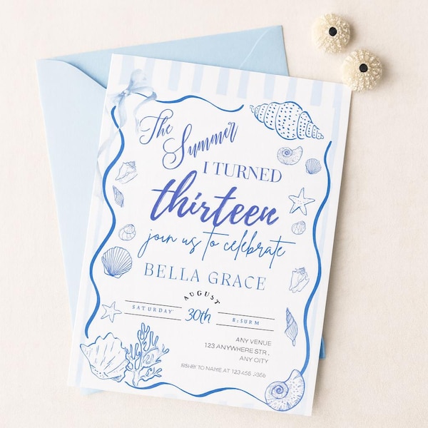 Seashell Invitations - Etsy
