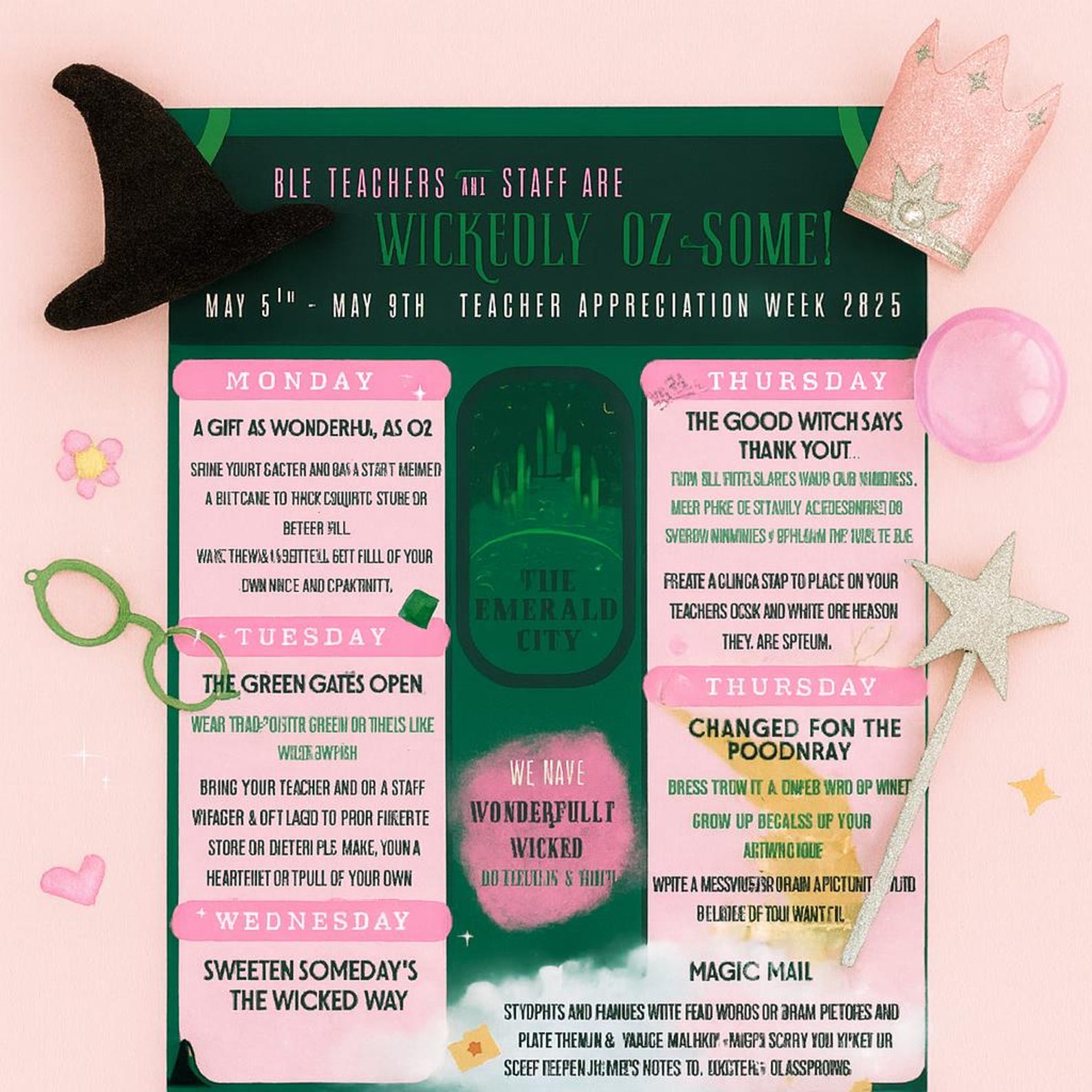 Wicked-themed Teacher Appreciation Week | Digital Download | Printable ...