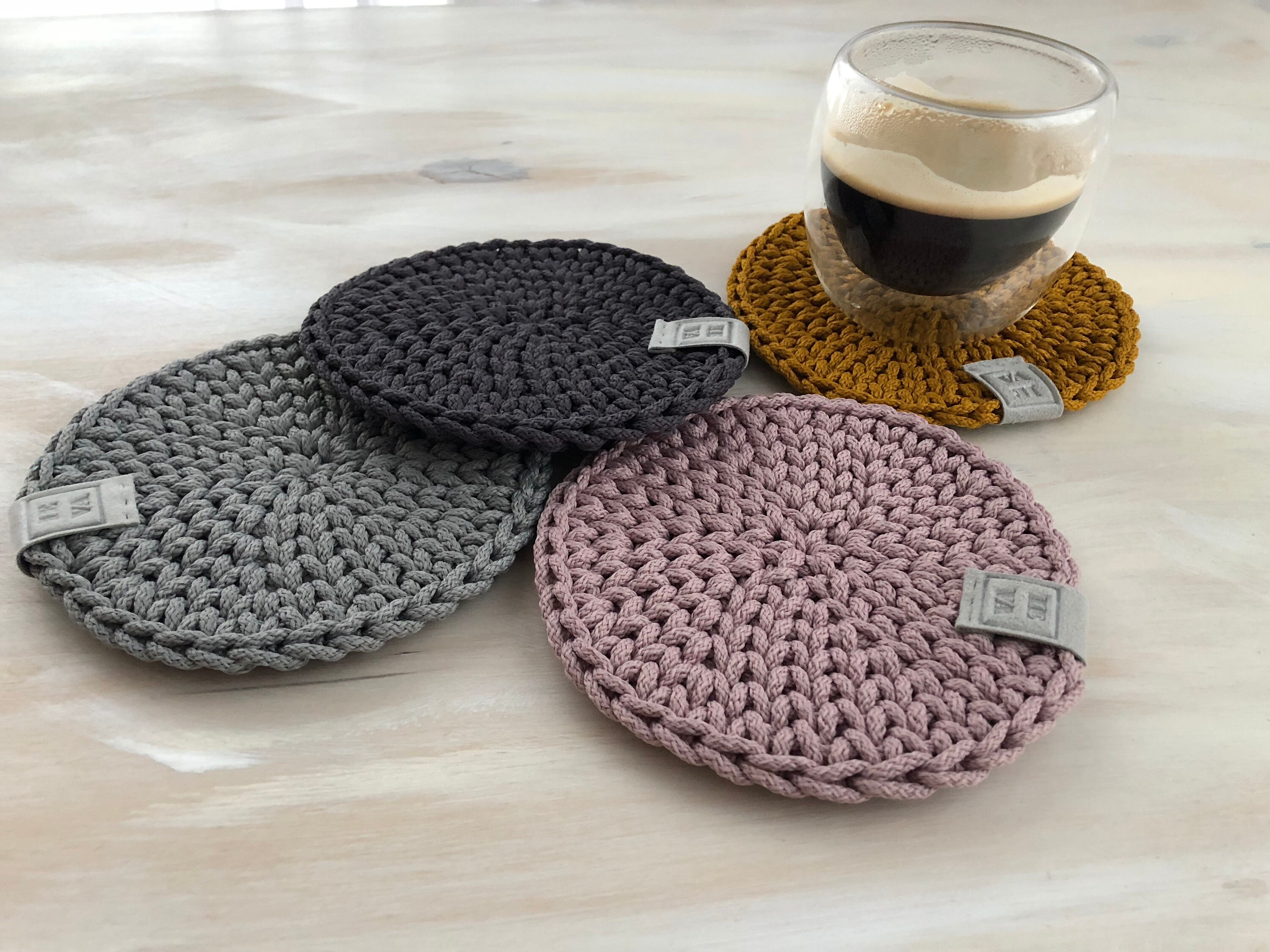 Crochet Coasters, Set of 4, Handmade Crochet Coasters, Table Decor ...