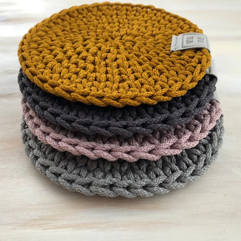 Crochet Coasters, Set of 4, Handmade Crochet Coasters, Table Decor ...