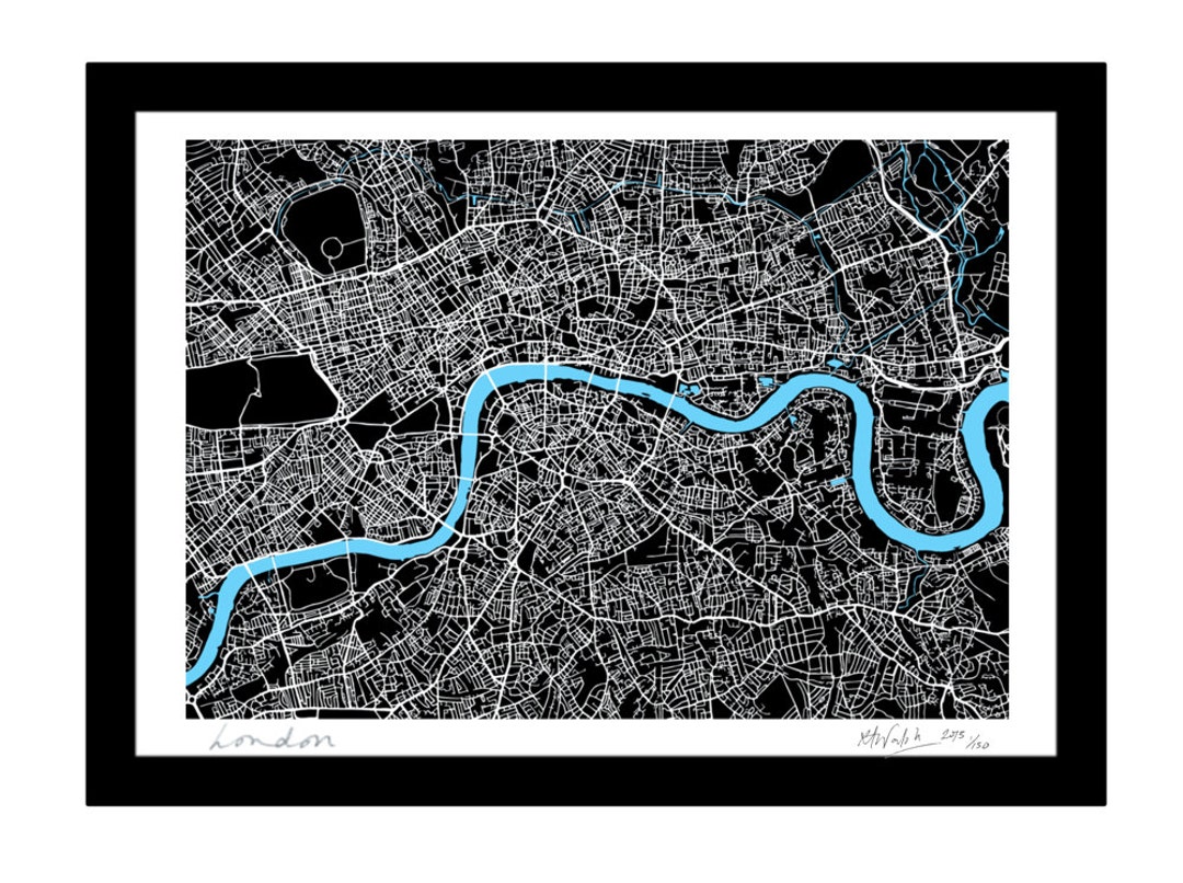 Giant London Art Map Limited Edition Contemporary Giclée - Etsy