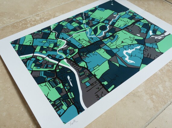 York Art Map Limited Edition Contemporary Giclée Print | Etsy