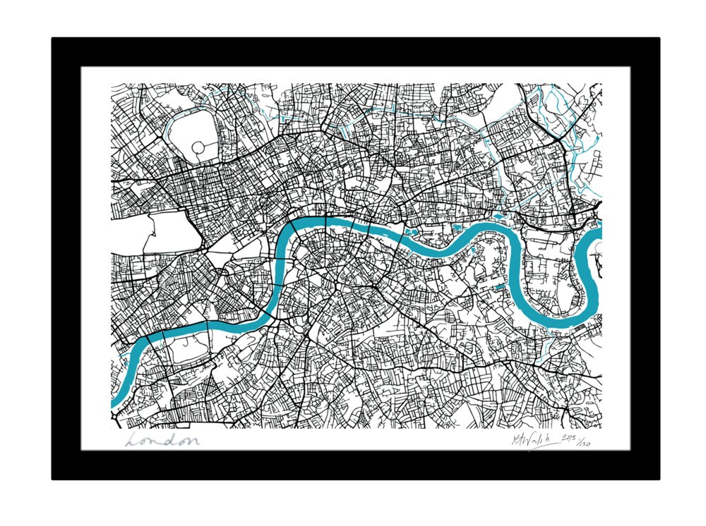 Giant London Art Map Limited Edition Contemporary Giclée - Etsy