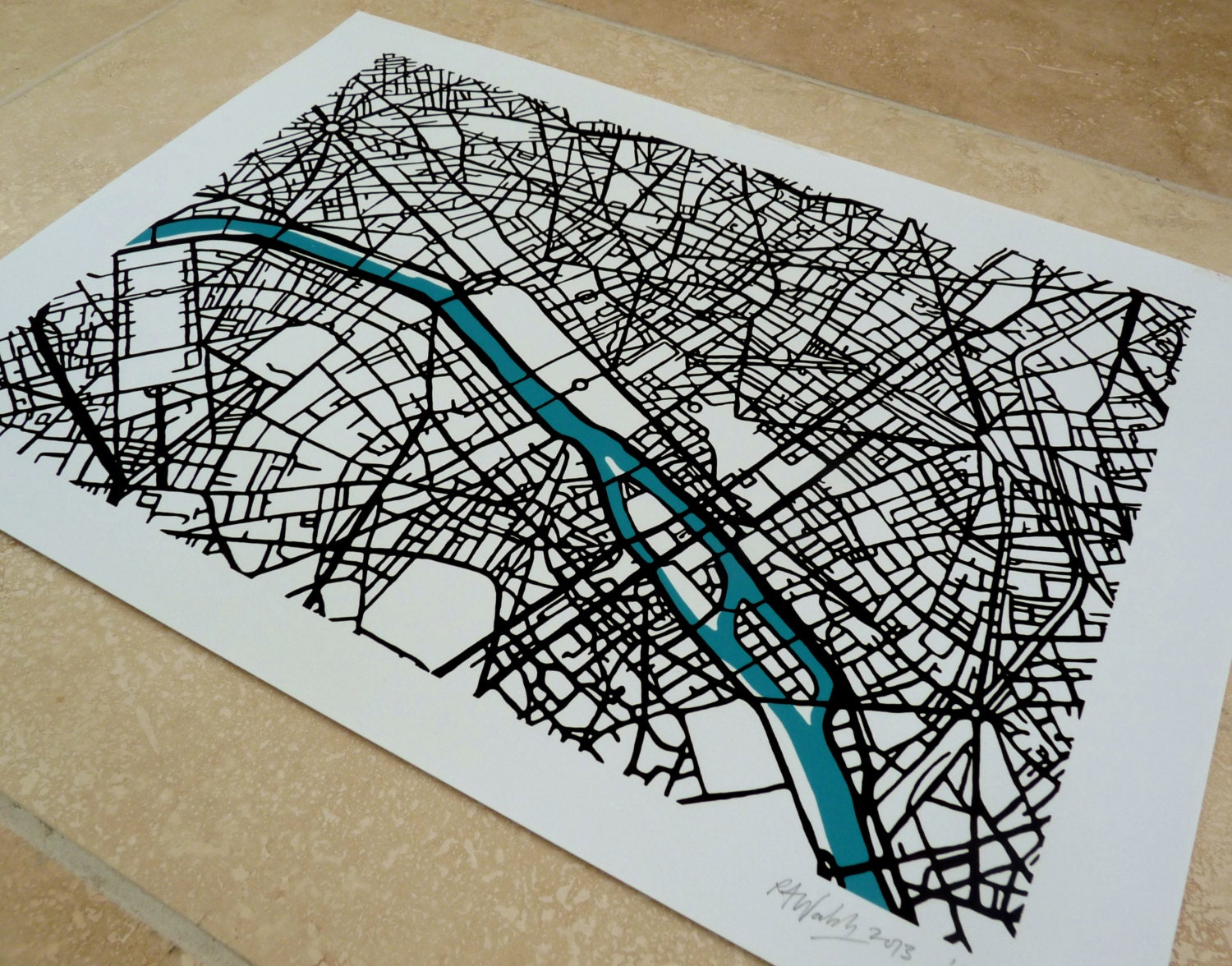 Paris Art Map Limited Edition Contemporary Giclée Print - Etsy