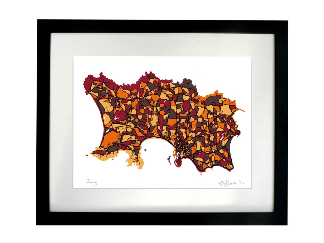 Jersey Art Map - Limited Edition Contemporary Giclée Print - Etsy UK