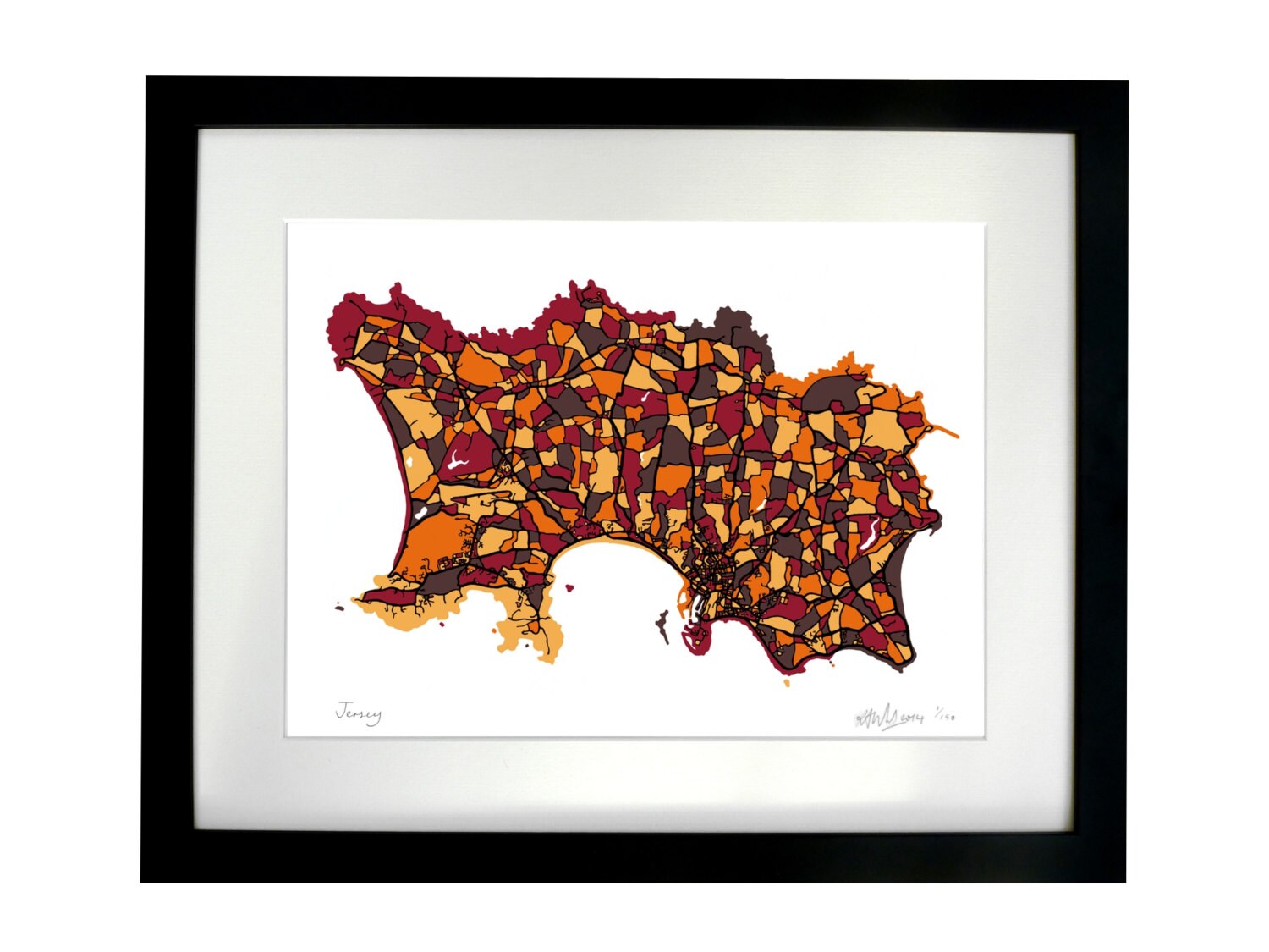 Jersey Art Map Limited Edition Contemporary Giclée Print - Etsy