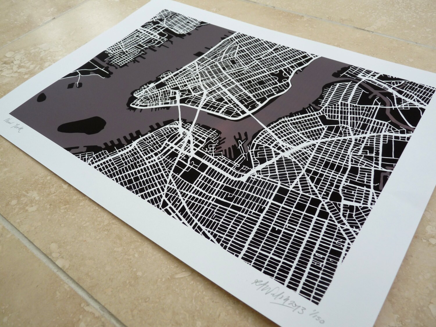 New York Art Map Limited Edition Contemporary Giclée Print - Etsy