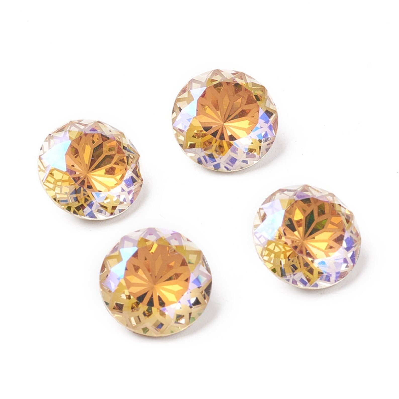 14mm Crystal Chatons With Flower Pattern, Mixed and Single Colour Packs ...