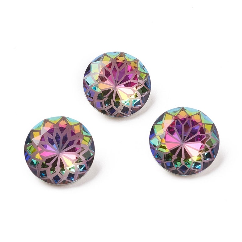 14mm Crystal Chatons With Flower Pattern, Mixed and Single Colour Packs ...
