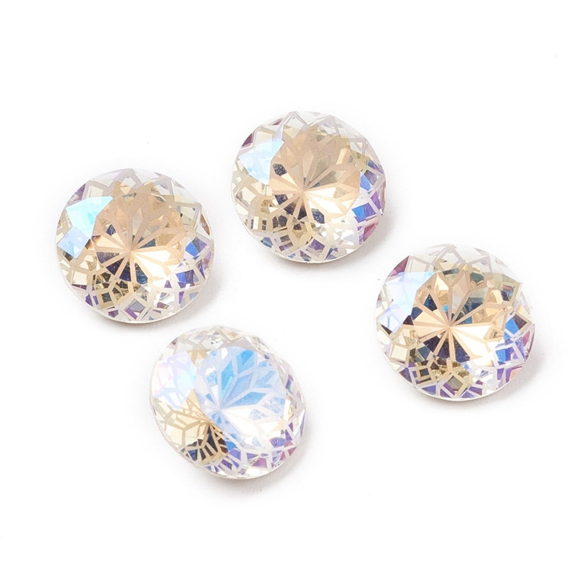 14mm Crystal Chatons With Flower Pattern Mixed and Single - Etsy