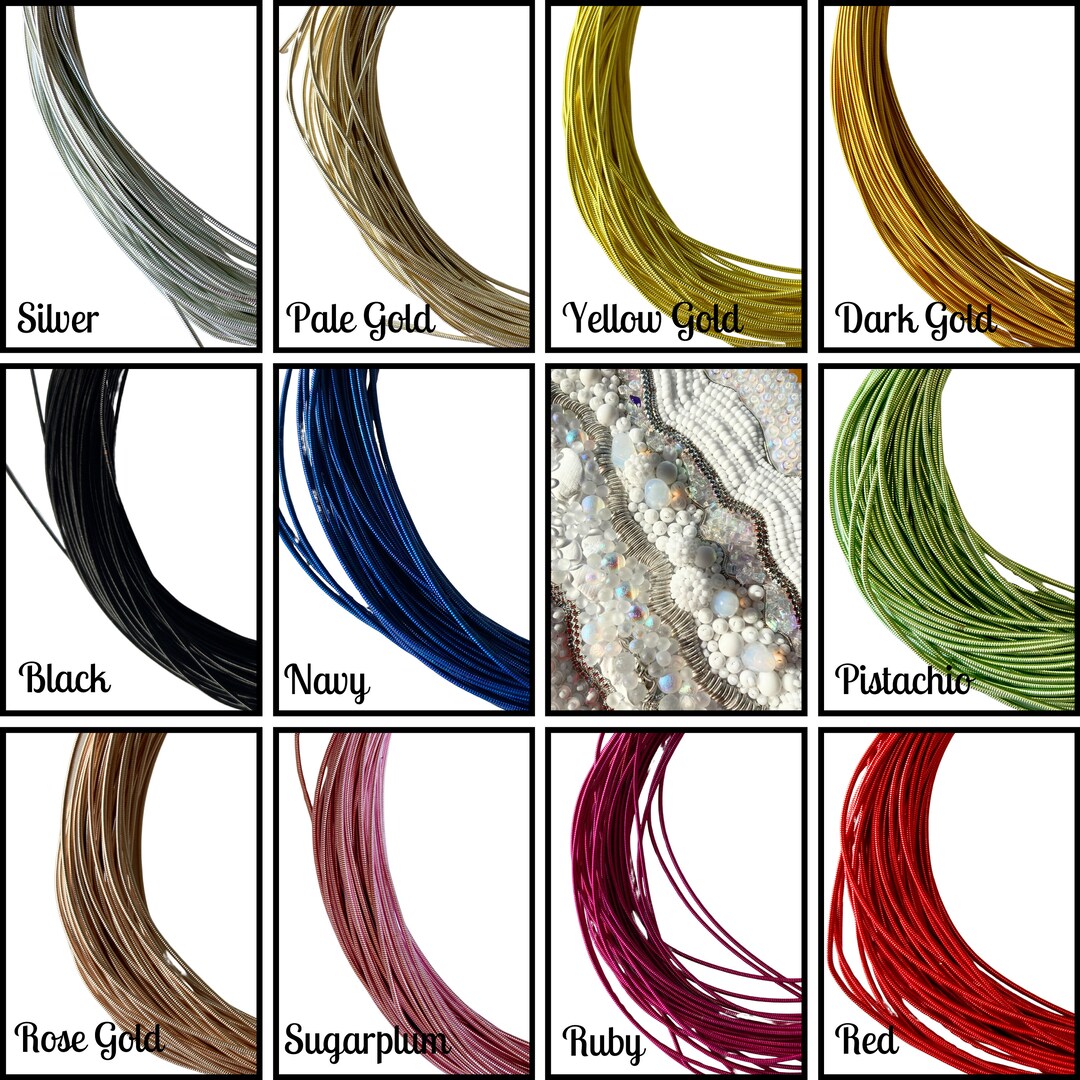 1m Coloured Pearl Purl/gimp/gijai Wire for Goldwork Embroidery 1mm or 1 ...